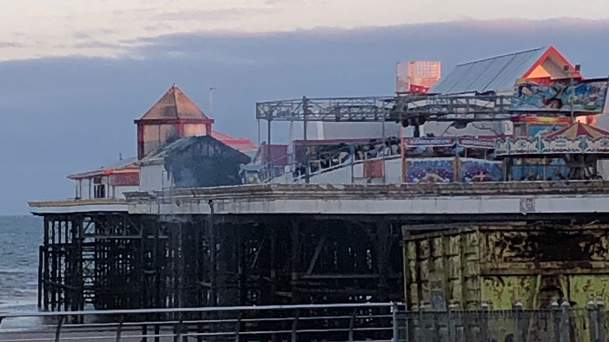 Blackpool Central Pier catches fire: Firefighters tackle blaze at ...