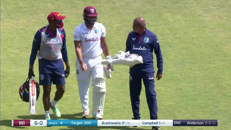 Campbell retired hurt for 1 | Video | Watch TV Show | Sky Sports