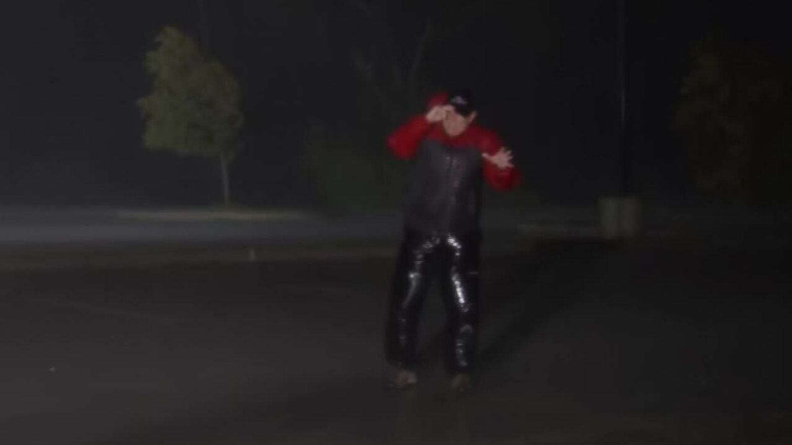 News reporter gives update in the middle of a storm surge | US News ...