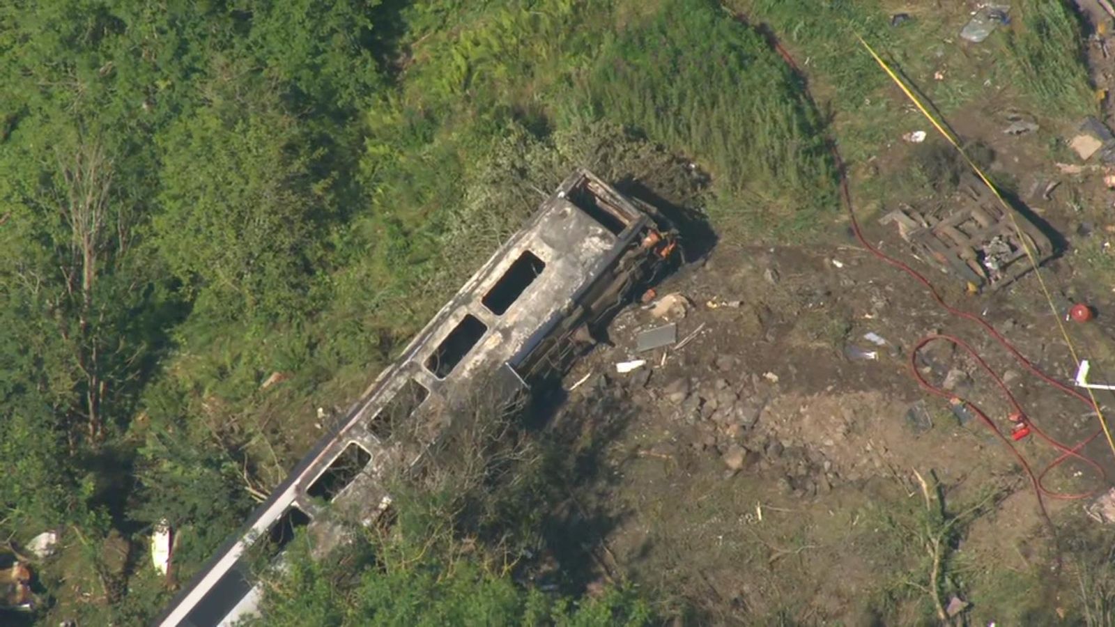 Aerial footage of Stonehaven train derailment | UK News | Sky News