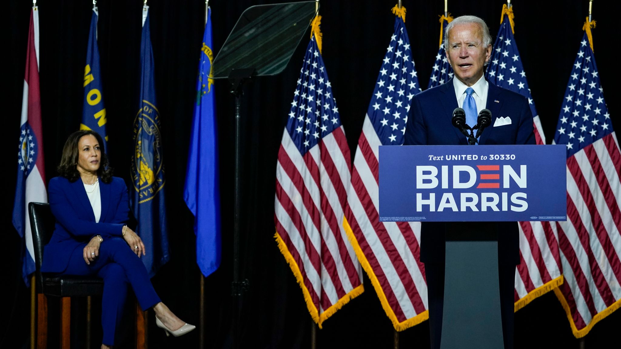 Kamala Harris takes aim at Donald Trump in first speech as Joe Biden's ...