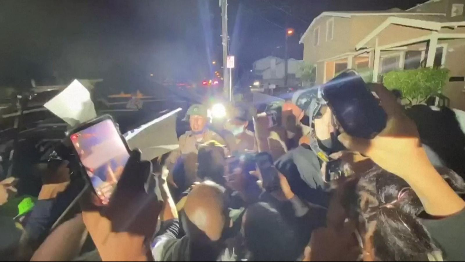 Protests erupt in LA after police shooting | US News | Sky News