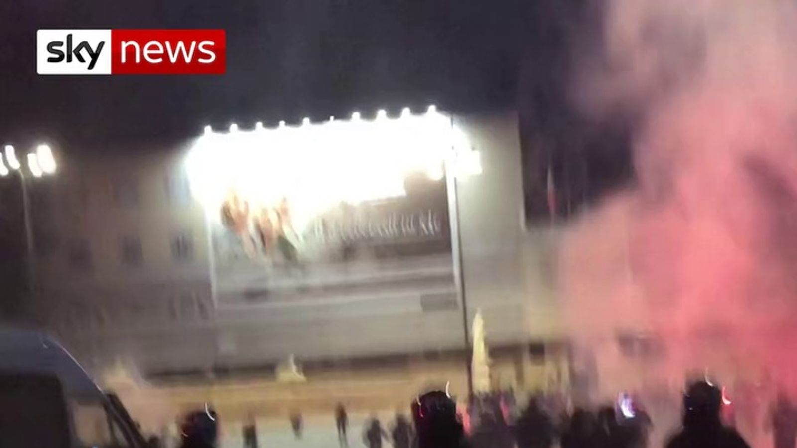 Far-right protesters clash with riot police | World News | Sky News