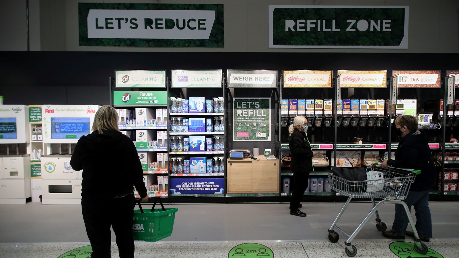 Asda opens 'sustainability store' with cereals in refillable containers ...