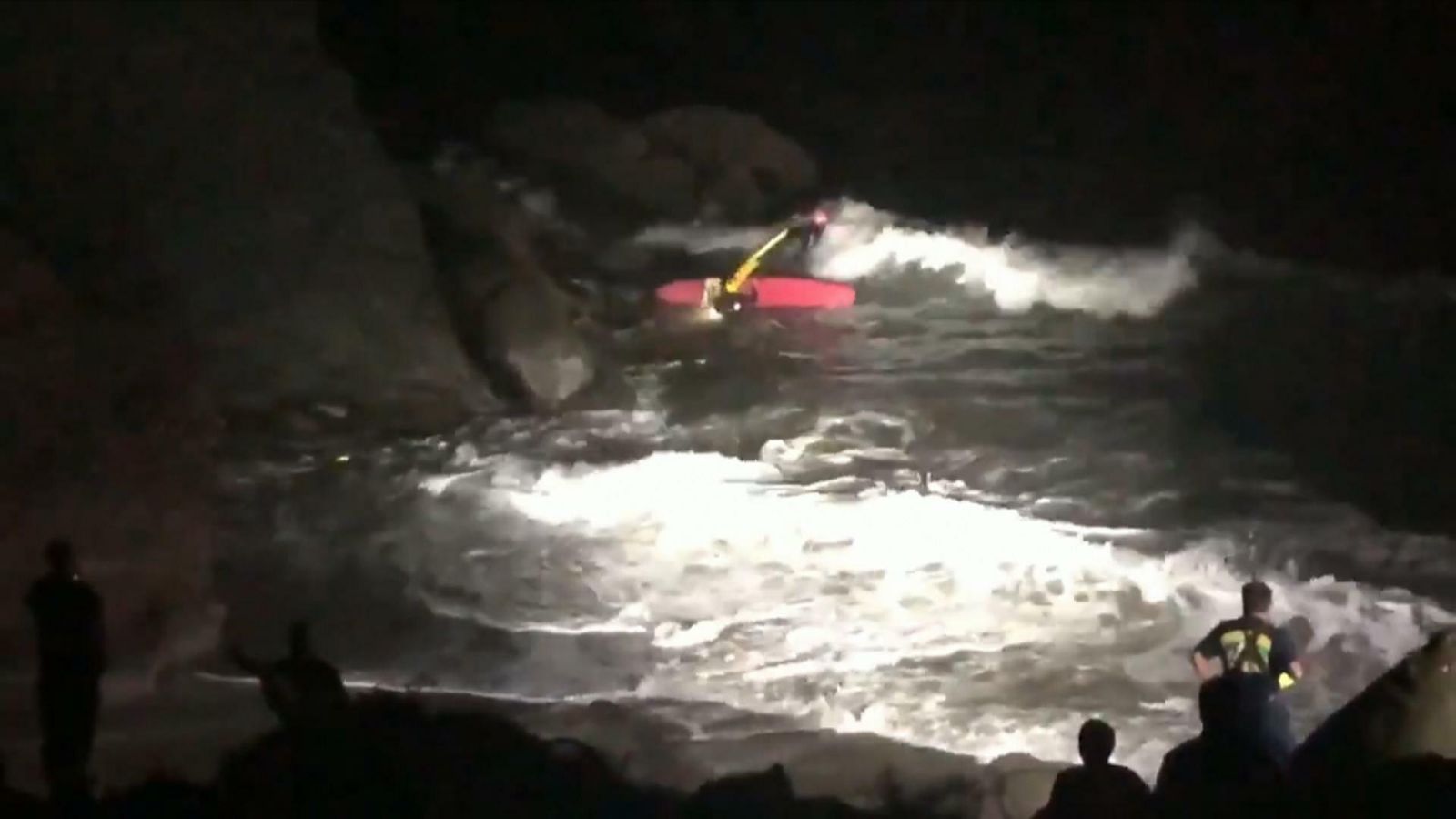 Rescue teams save man trapped on cliff rocks | US News | Sky News