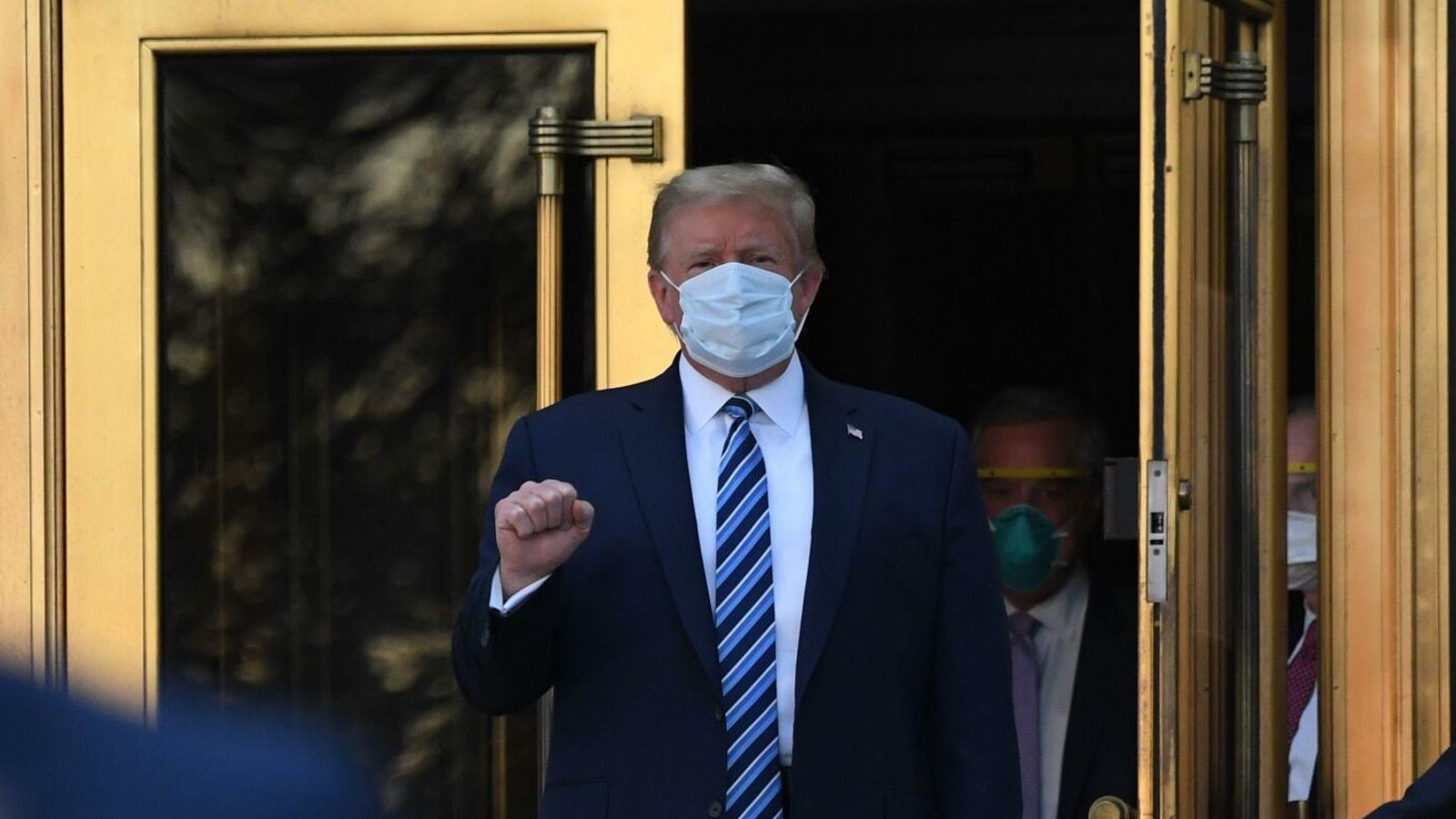 A salute from Trump as he leaves hospital | US News | Sky News