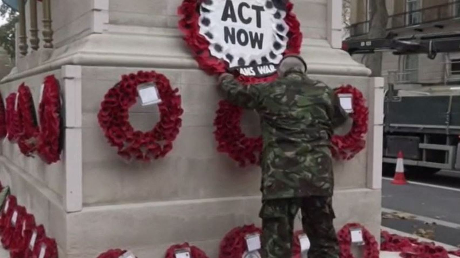 Extinction Rebellion's Cenotaph protest on Armistice Day | UK News ...