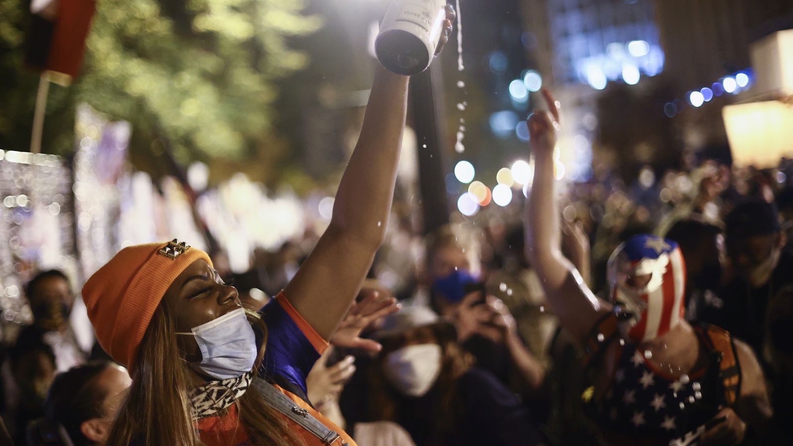 US election 2020: Joe Biden's win celebrations continue into night | US ...