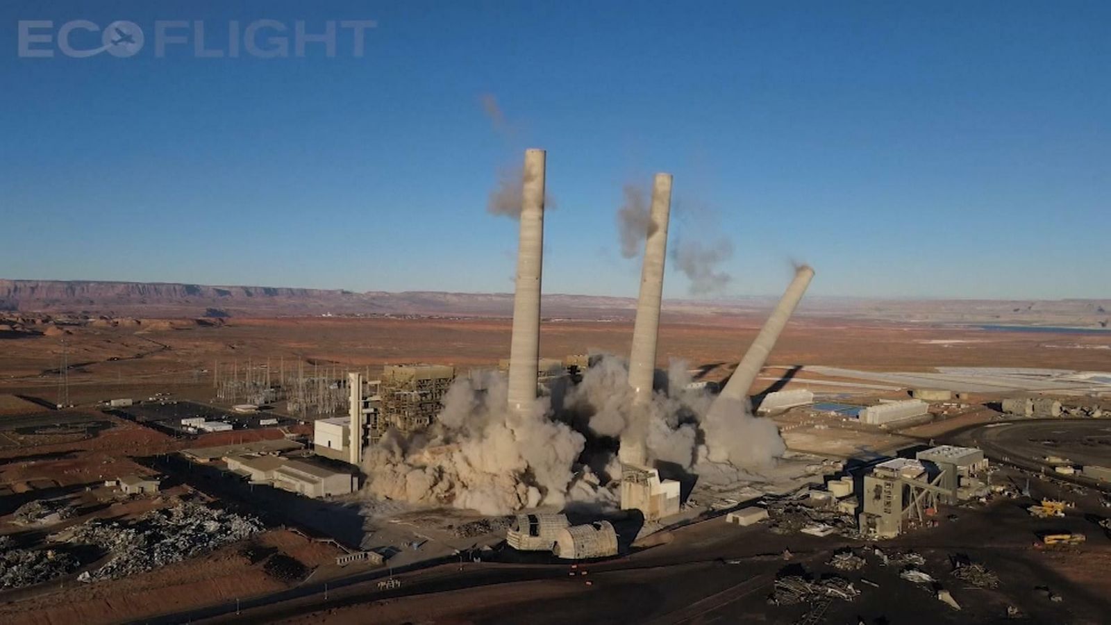 Massive power plant stacks demolished | US News | Sky News