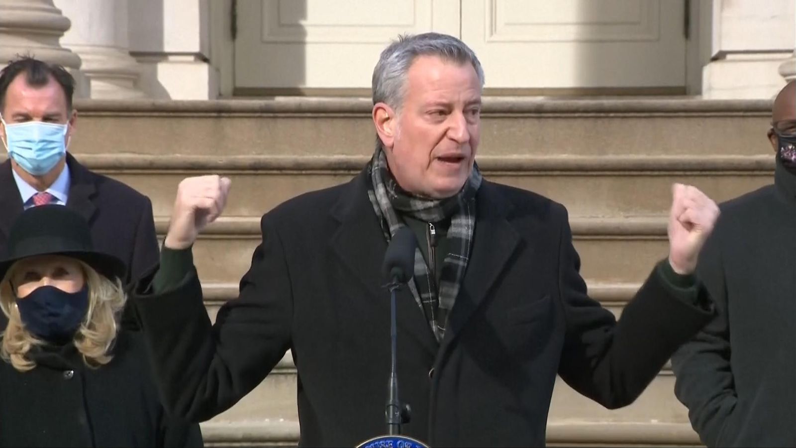 Donald Trump 'must go now', says NYC mayor Bill de Blasio | US News ...
