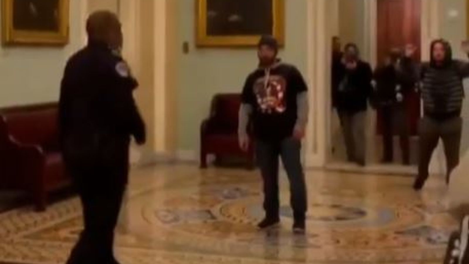 Capitol building security officer flees as angry pro-Trump mob forces ...