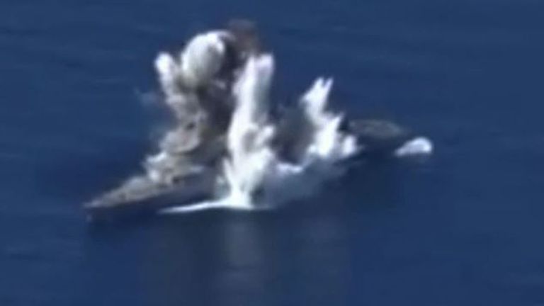 Pakistan torpedoes ship in training exercise film | World News | Sky News