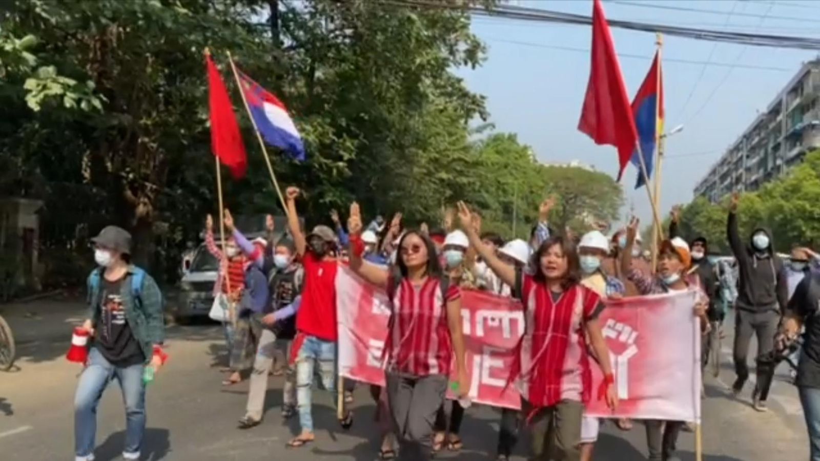 Myanmar protests against coup continue | World News | Sky News