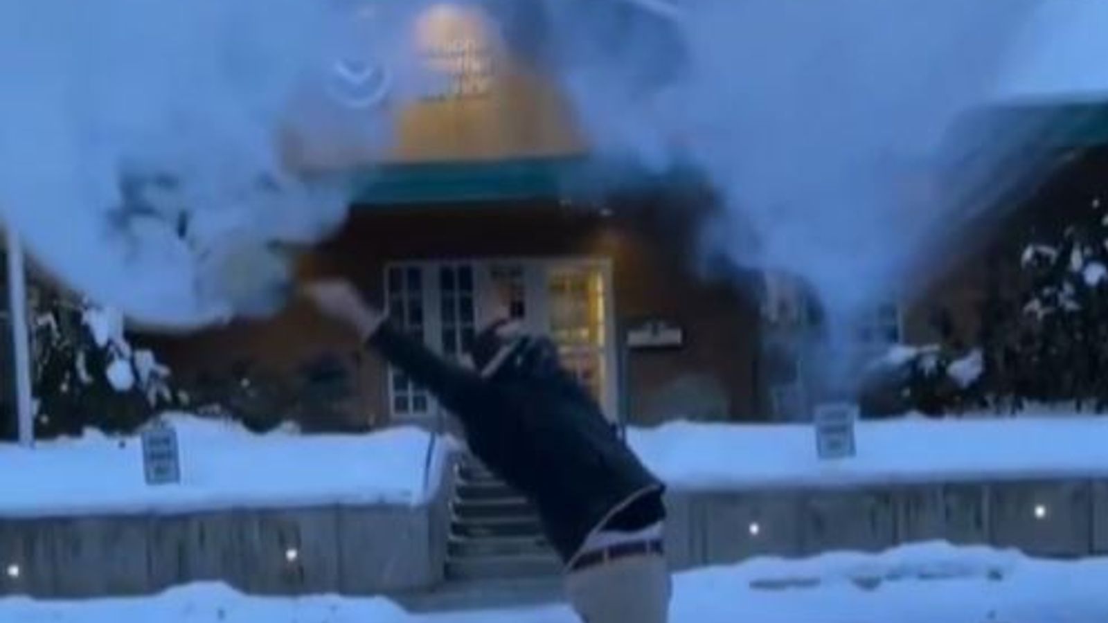 Hot water instantly freezes in Alaska | US News | Sky News
