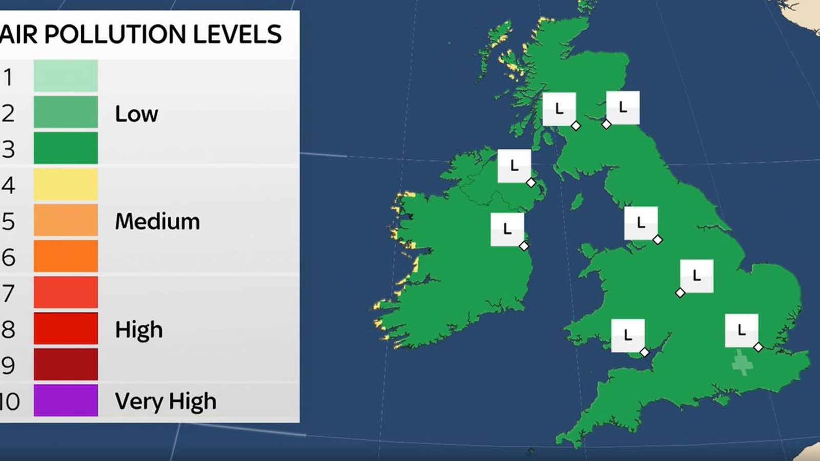 UK Air Quality Report 26 March 2021 | Weather News | Sky News