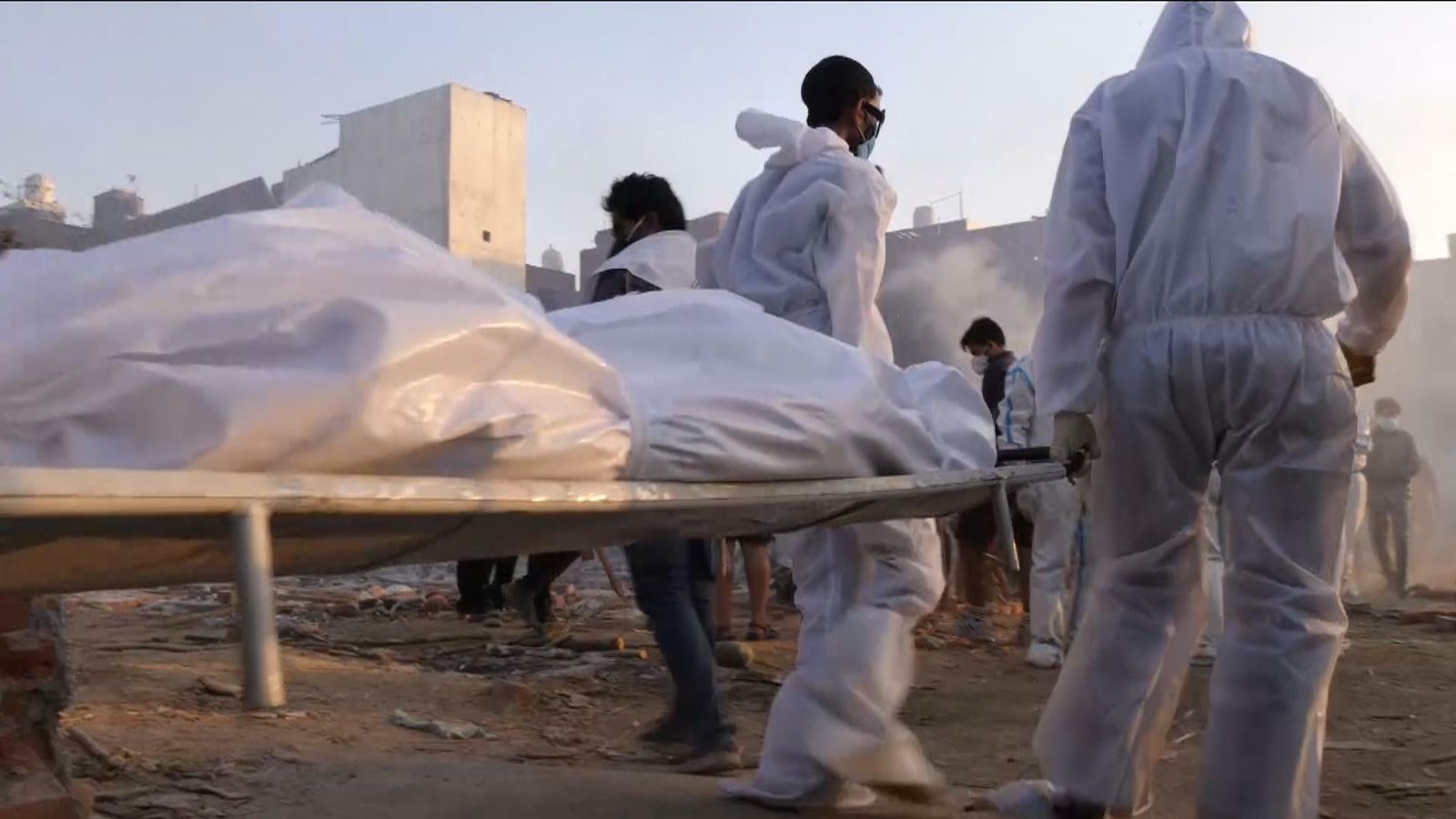 'Bodies keep coming' at India's crematorium | World News | Sky News