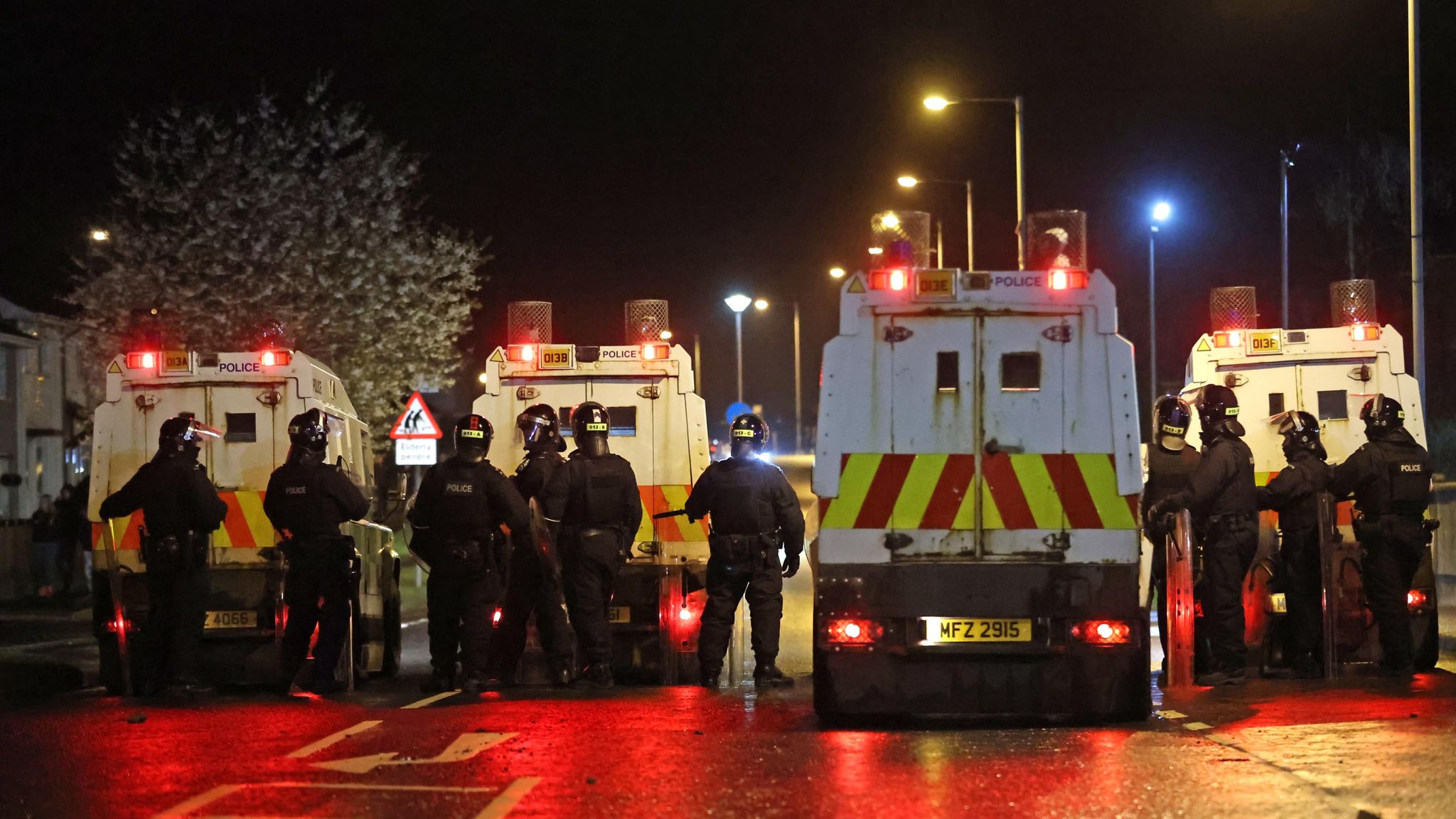 Petrol bombs and bricks hurled at police in third night of violence in ...