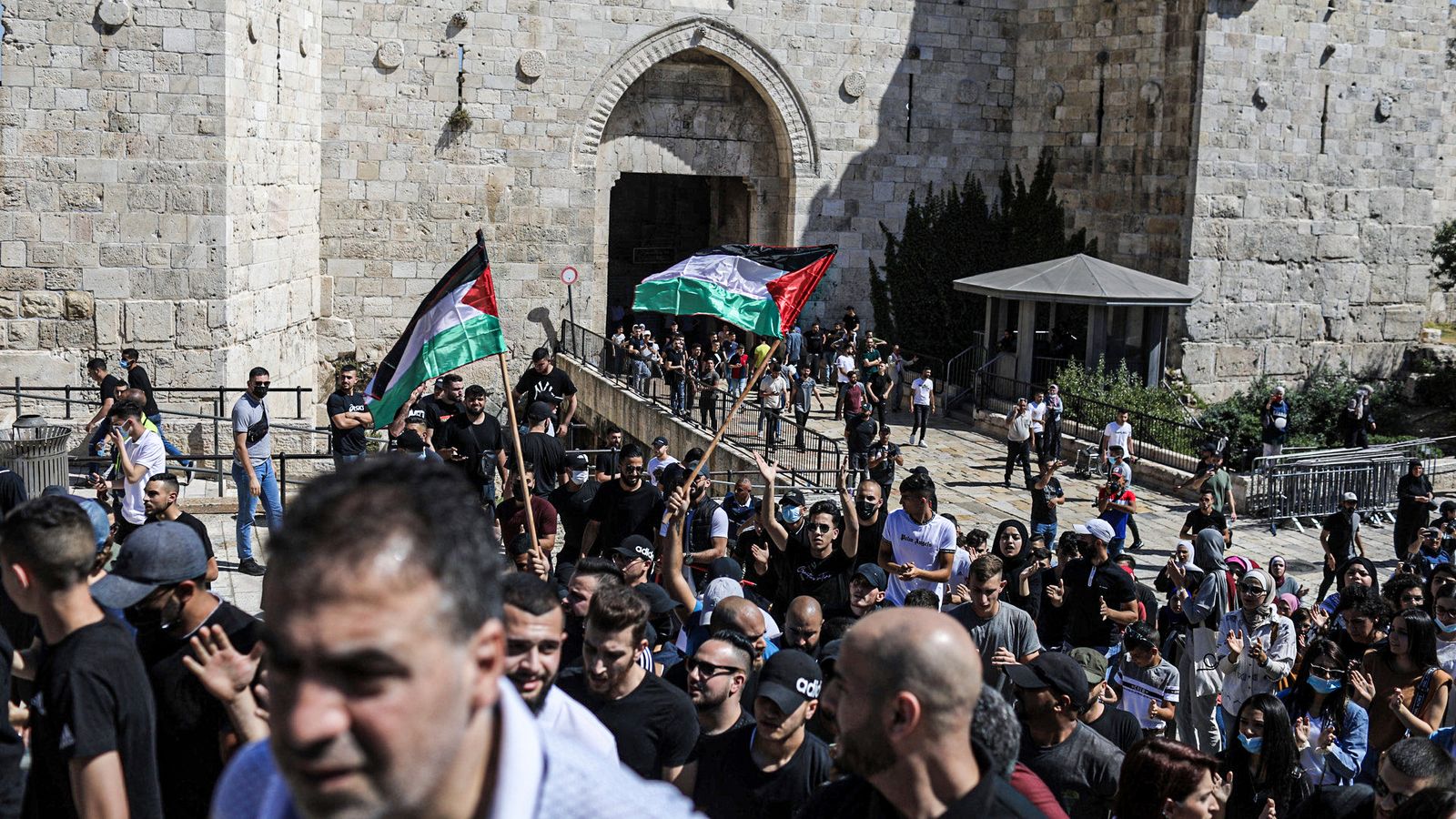 Palestinian protesters dodge stun grenades and 'skunk' spray as ...