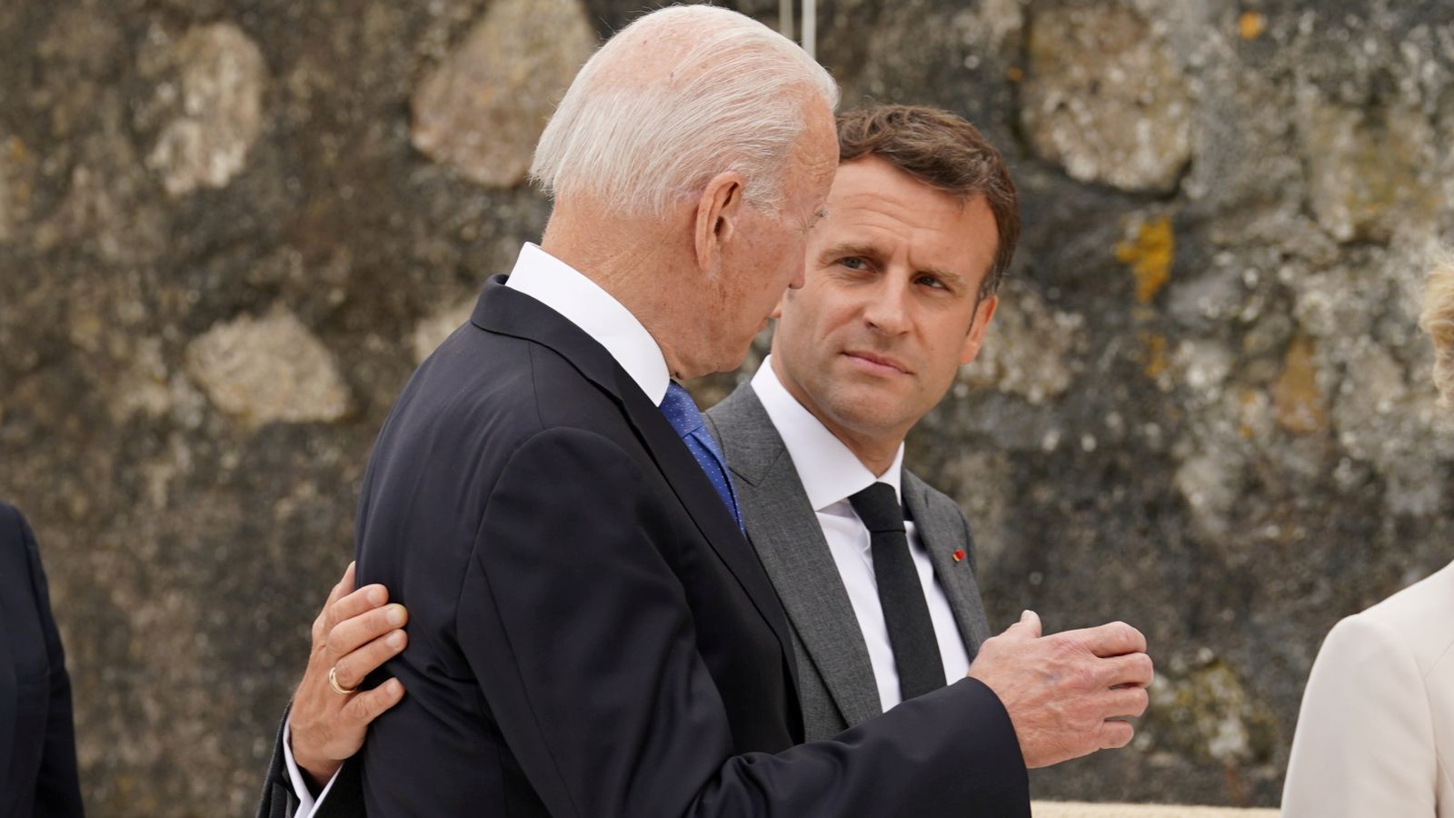 G7 summit: Emmanuel Macron and Joe Biden walk arm in arm | World News ...