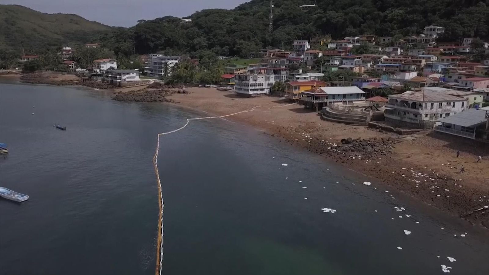 Clean-up of mystery substance spill in Panama | World News | Sky News