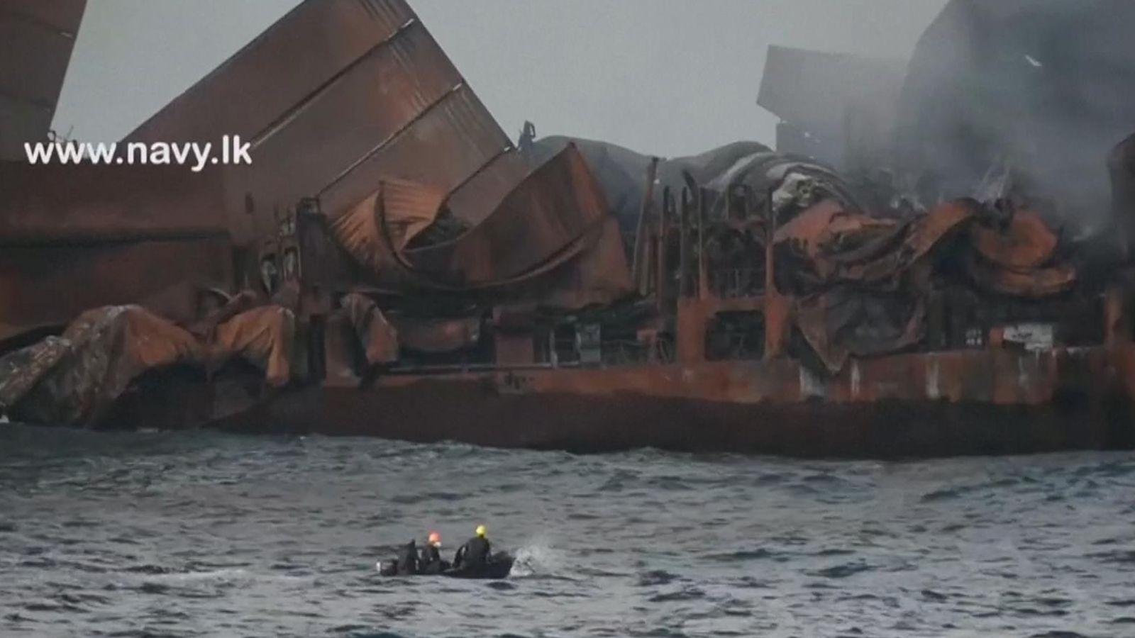 Sri Lankan navy boards doomed cargo ship as ecological disaster looms ...