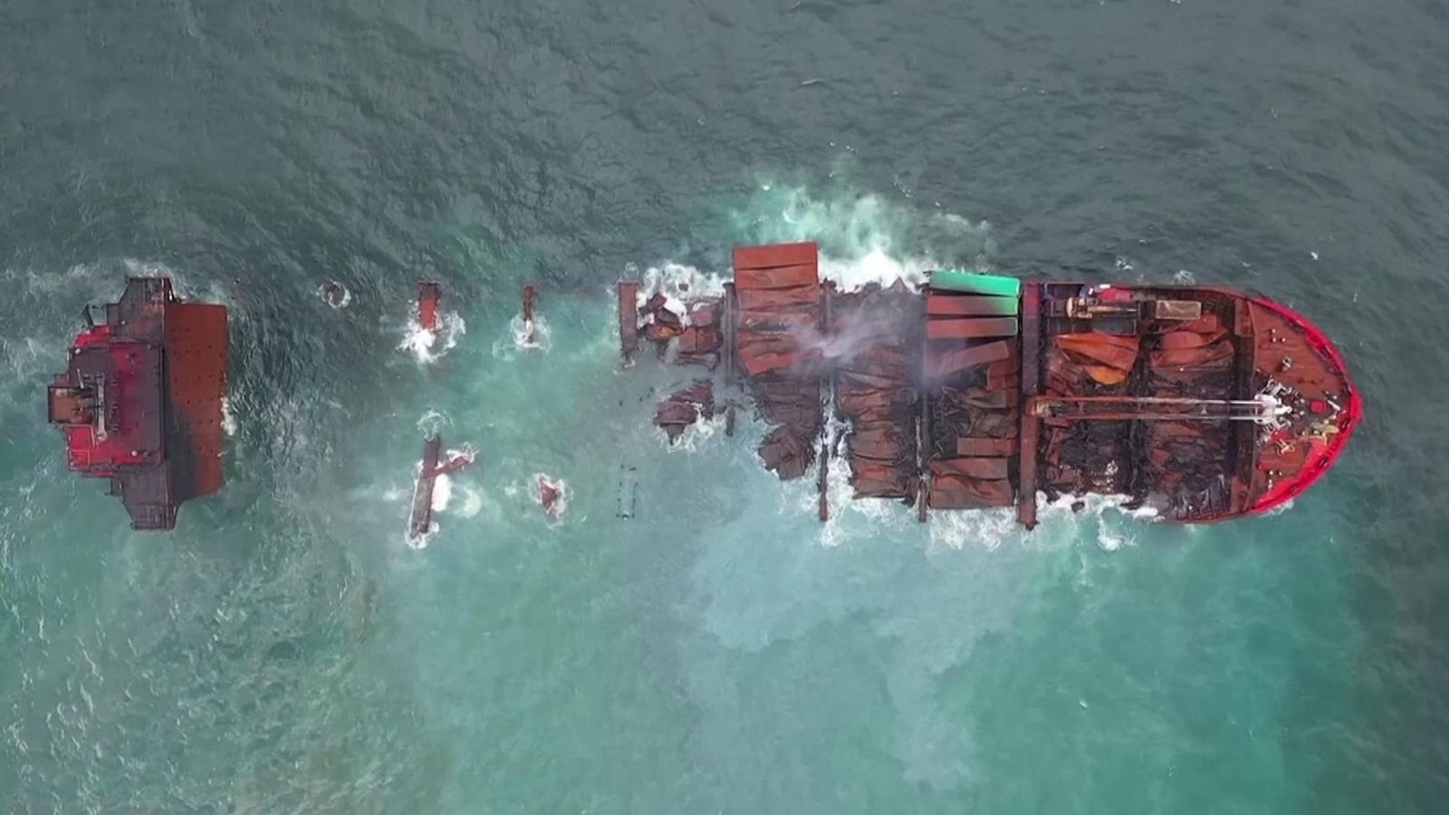 Sri Lanka: Drone footage of sunken cargo ship | World News | Sky News