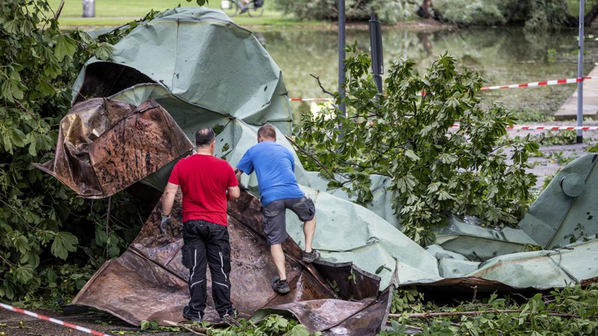 Storms in Germany blow roof off opera house and flood stage as people ...