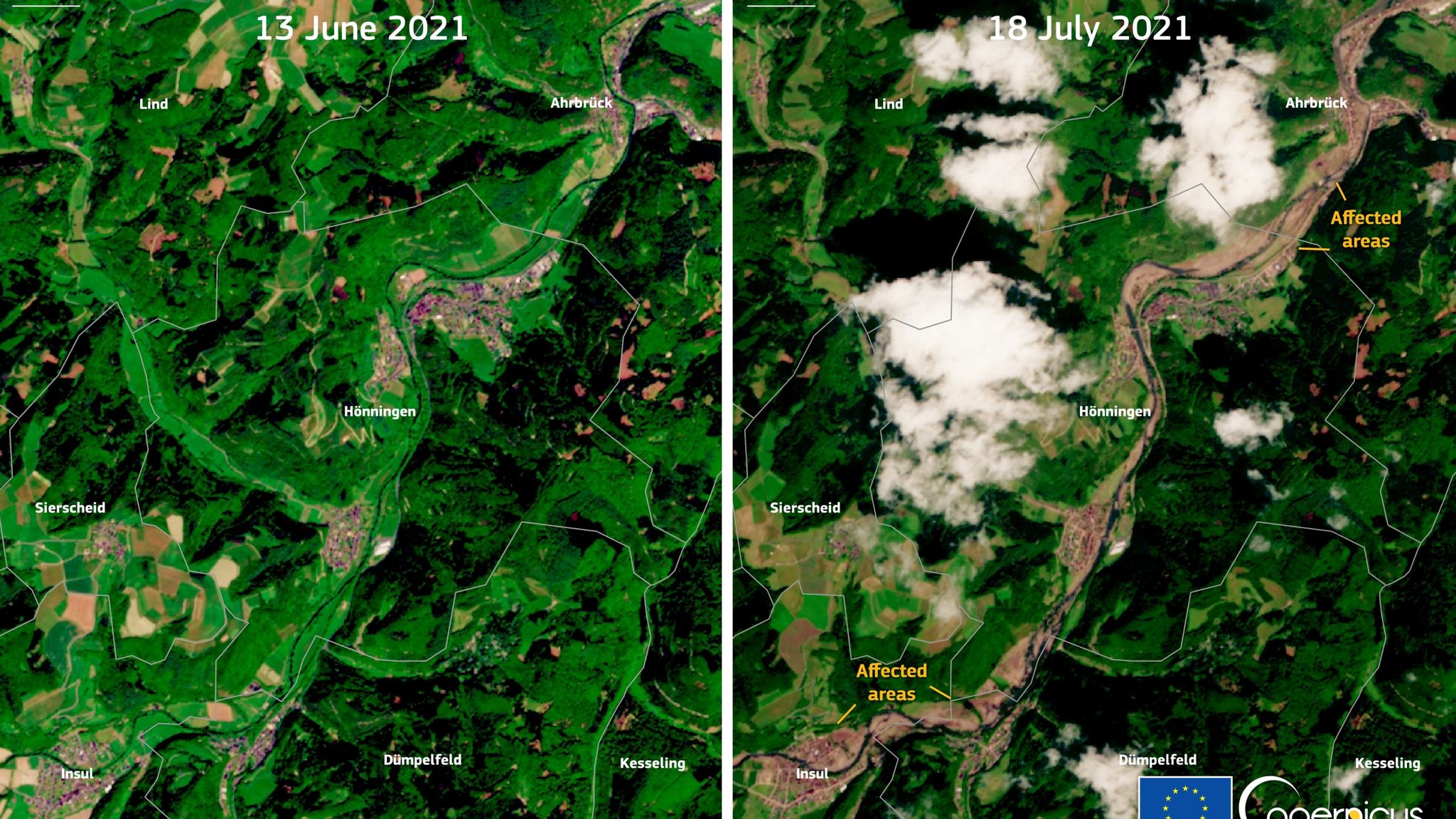 Germany Floods Before And After Satellite Images Show Devastation