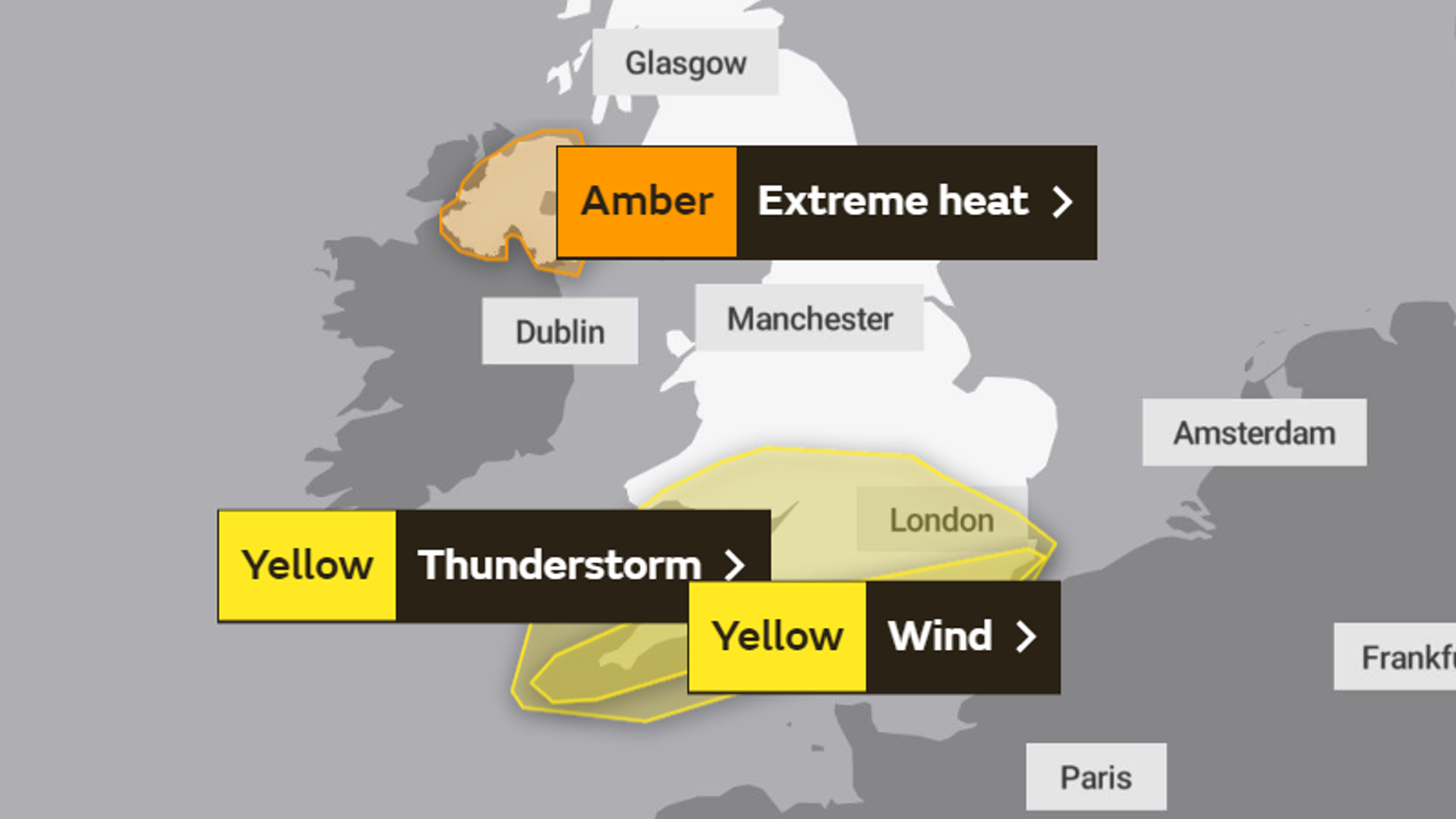 UK weather: Met Office warnings issued for thunderstorms and strong ...