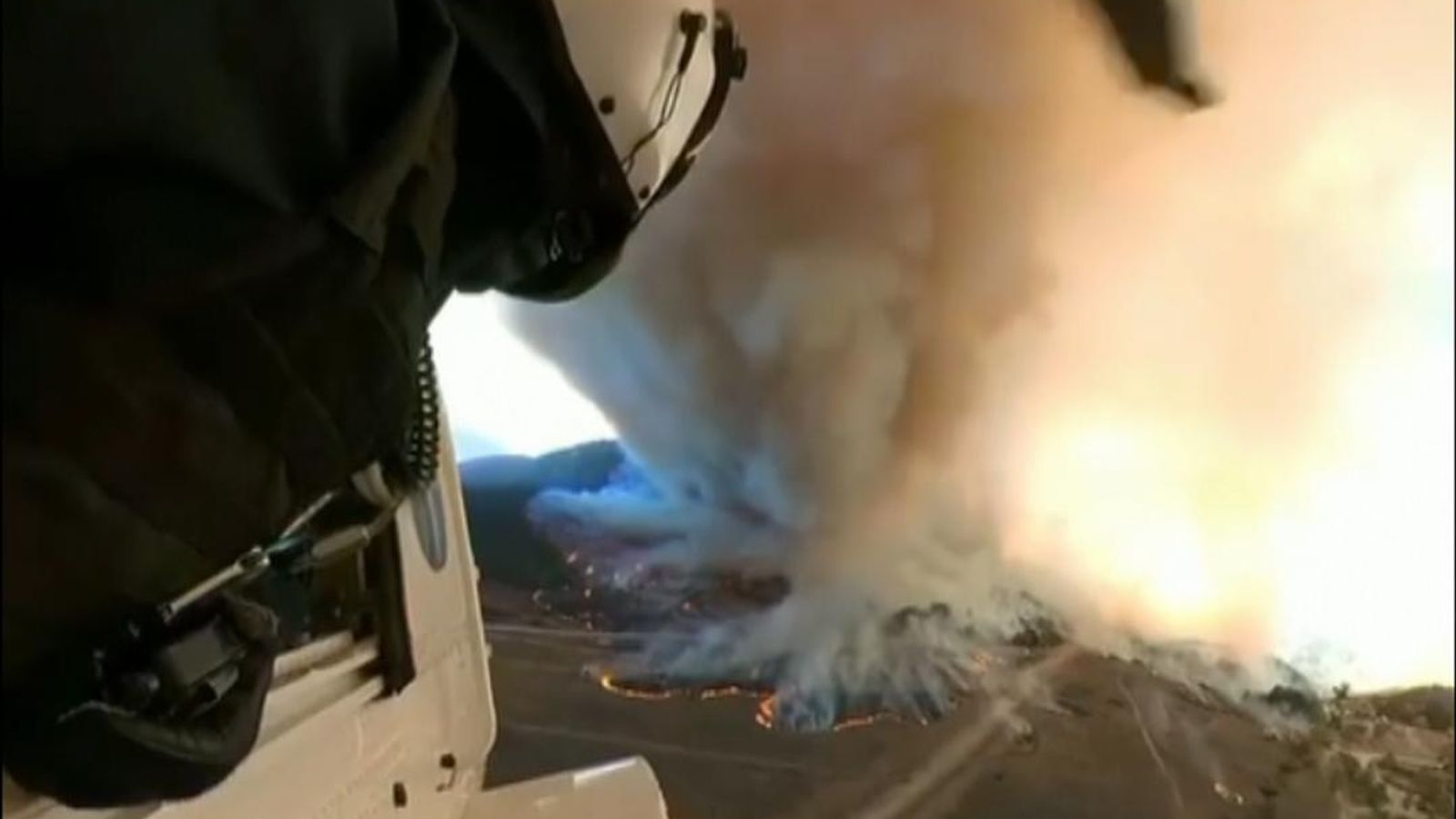 Californian wildfire seen from the air | Sky News