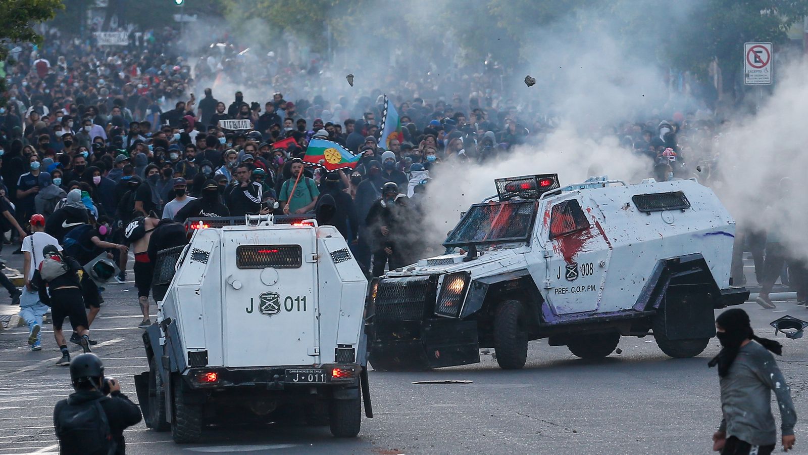 Chile: Protesters clash with police two years after landmark uprising ...