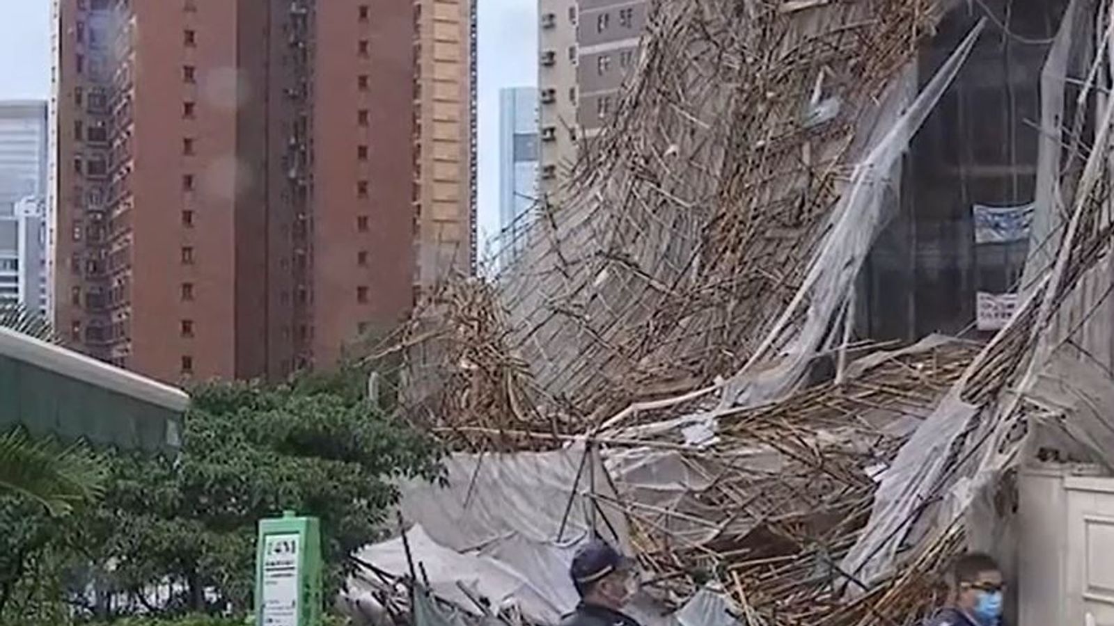 Fatal bamboo scaffolding collapse in Hong Kong as storm hits region ...