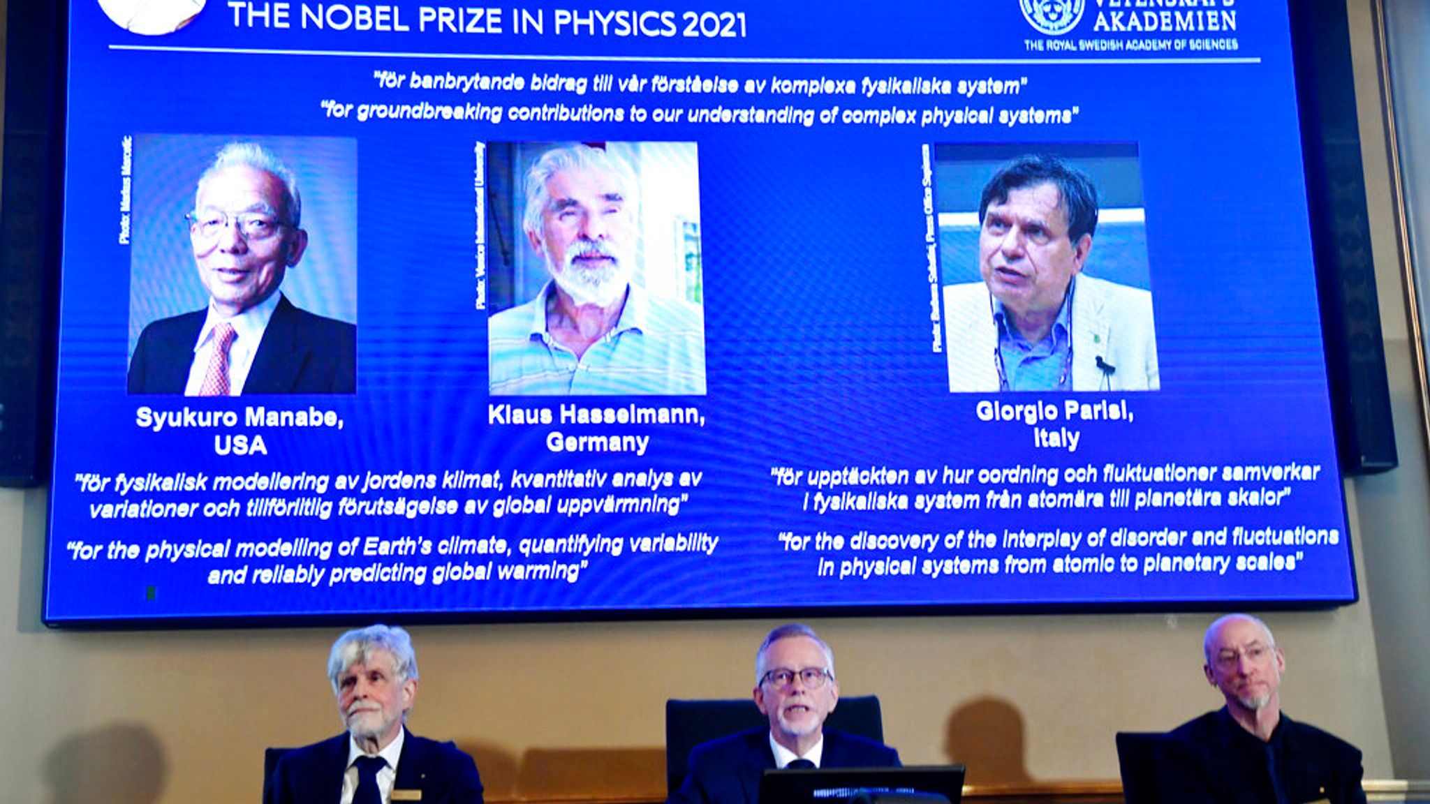 Climate change is 'huge threat to humanity', physics Nobel Prize winner ...