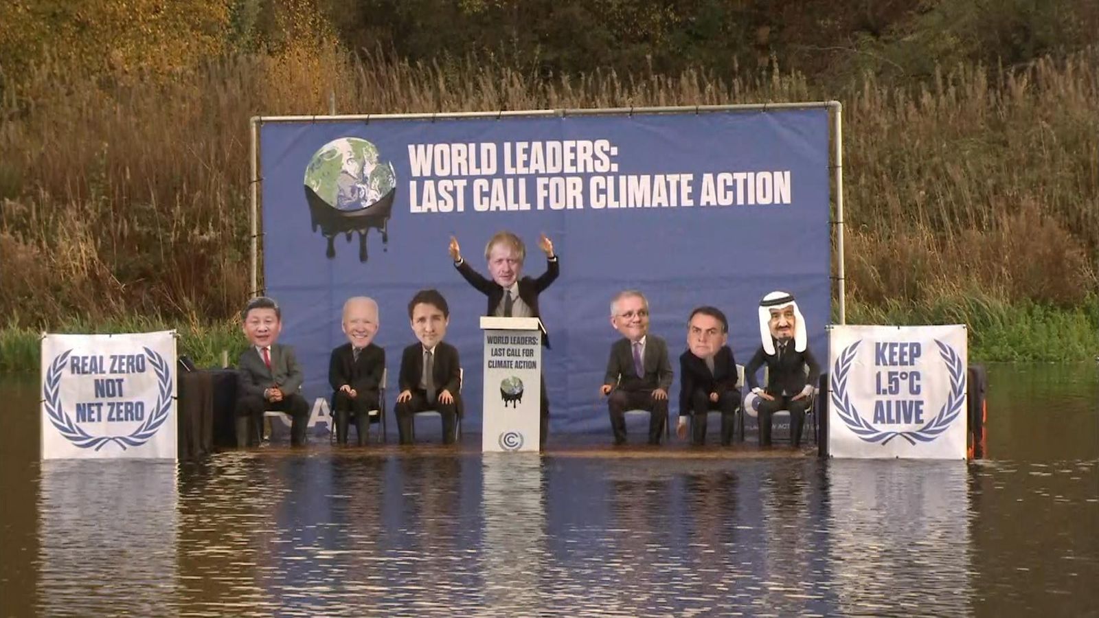 COP26: 'World leaders' protest over rising sea levels | Sky News