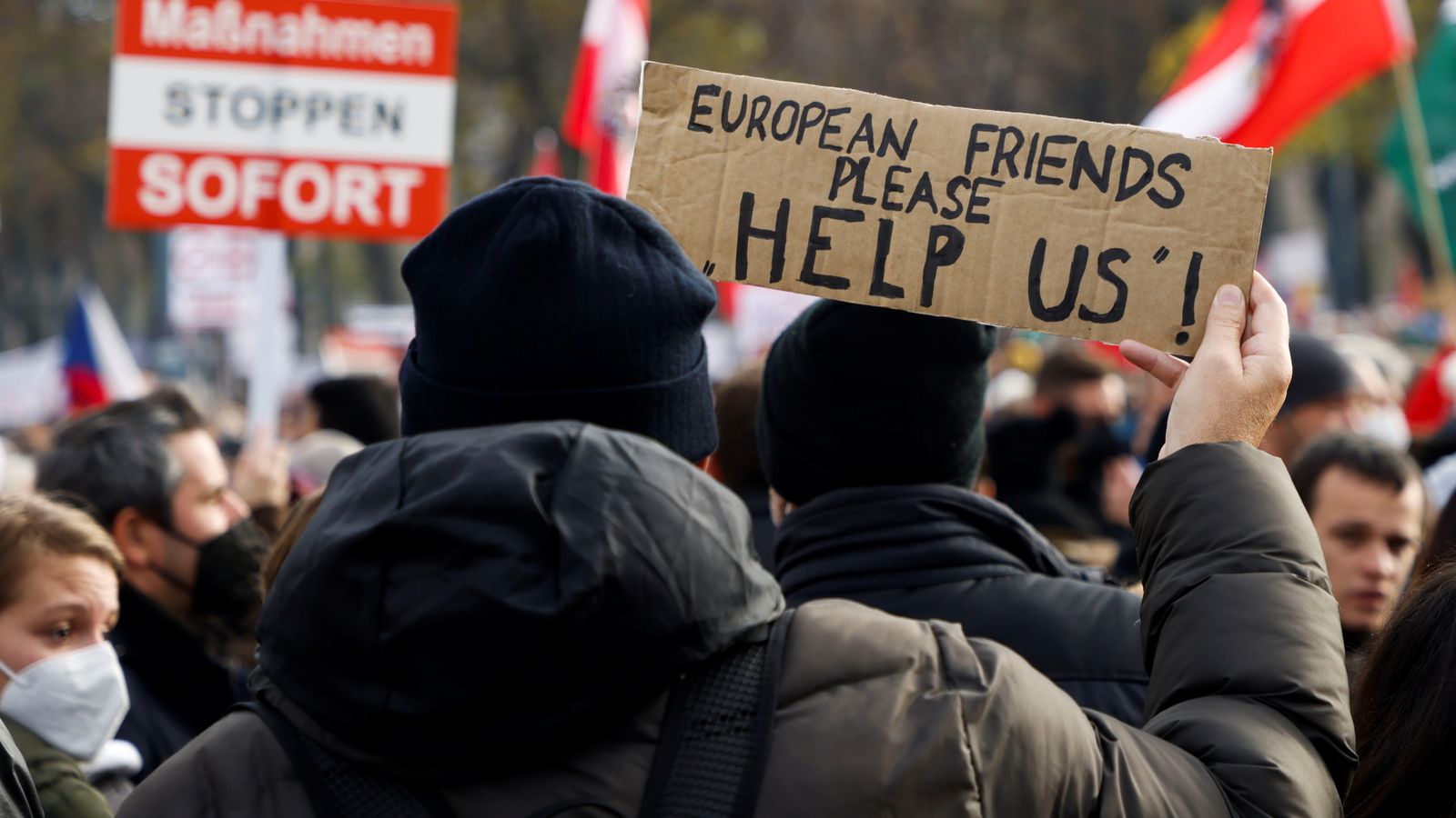 COVID-19: Violence in Vienna as thousands take to streets across Europe ...