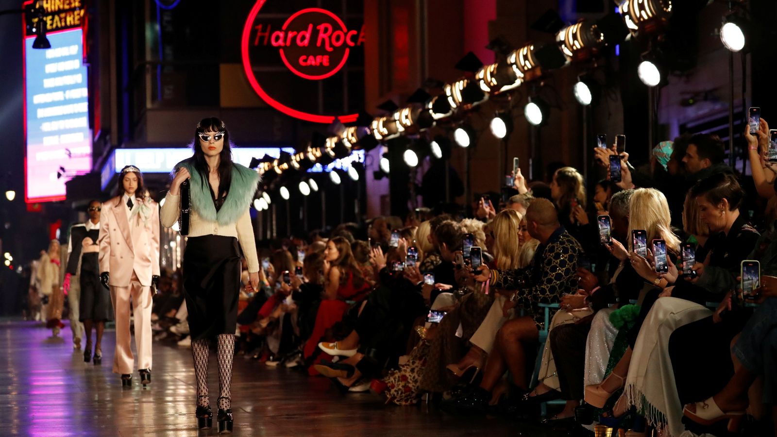 Gucci's fashion show shuts down Hollywood Boulevard with star-studded ...