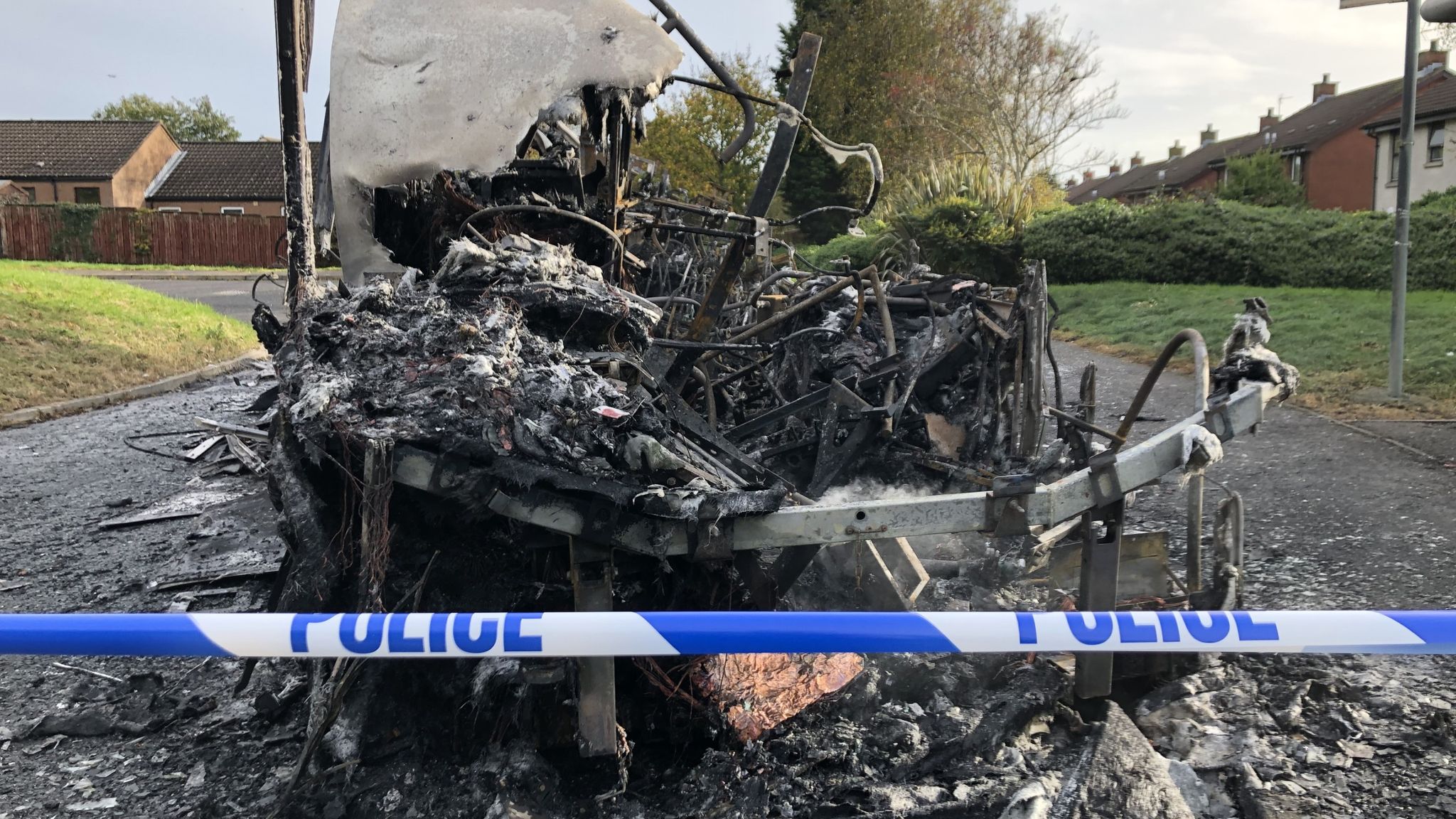 Northern Ireland: Bus hijacked and set on fire near loyalist estate on ...