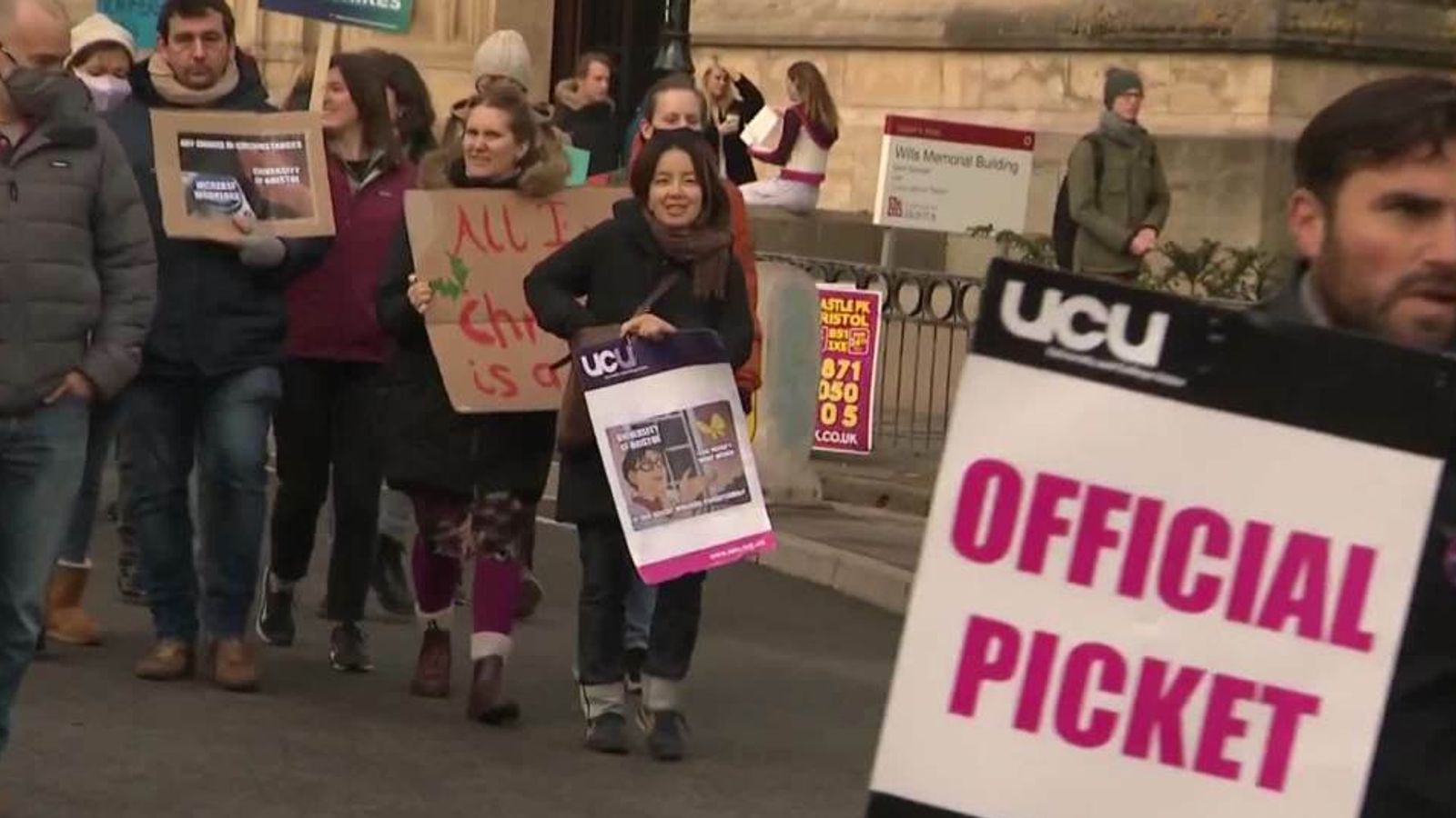 University staff start strike | News UK Video News | Sky News