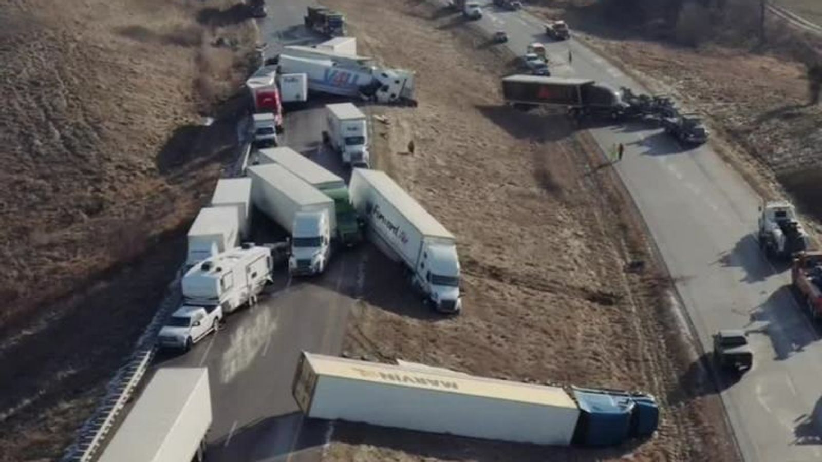 Wisconsin: Dozens of vehicles crash on icy motorway | US News | Sky News