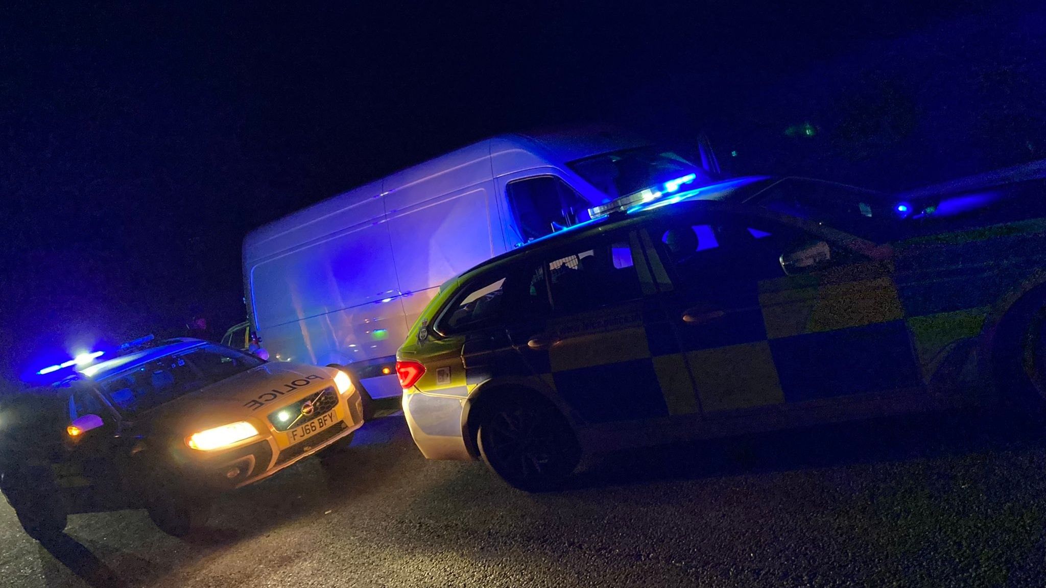 Police Cars Rammed By Van In Motorway Chase Leaving Two Officers