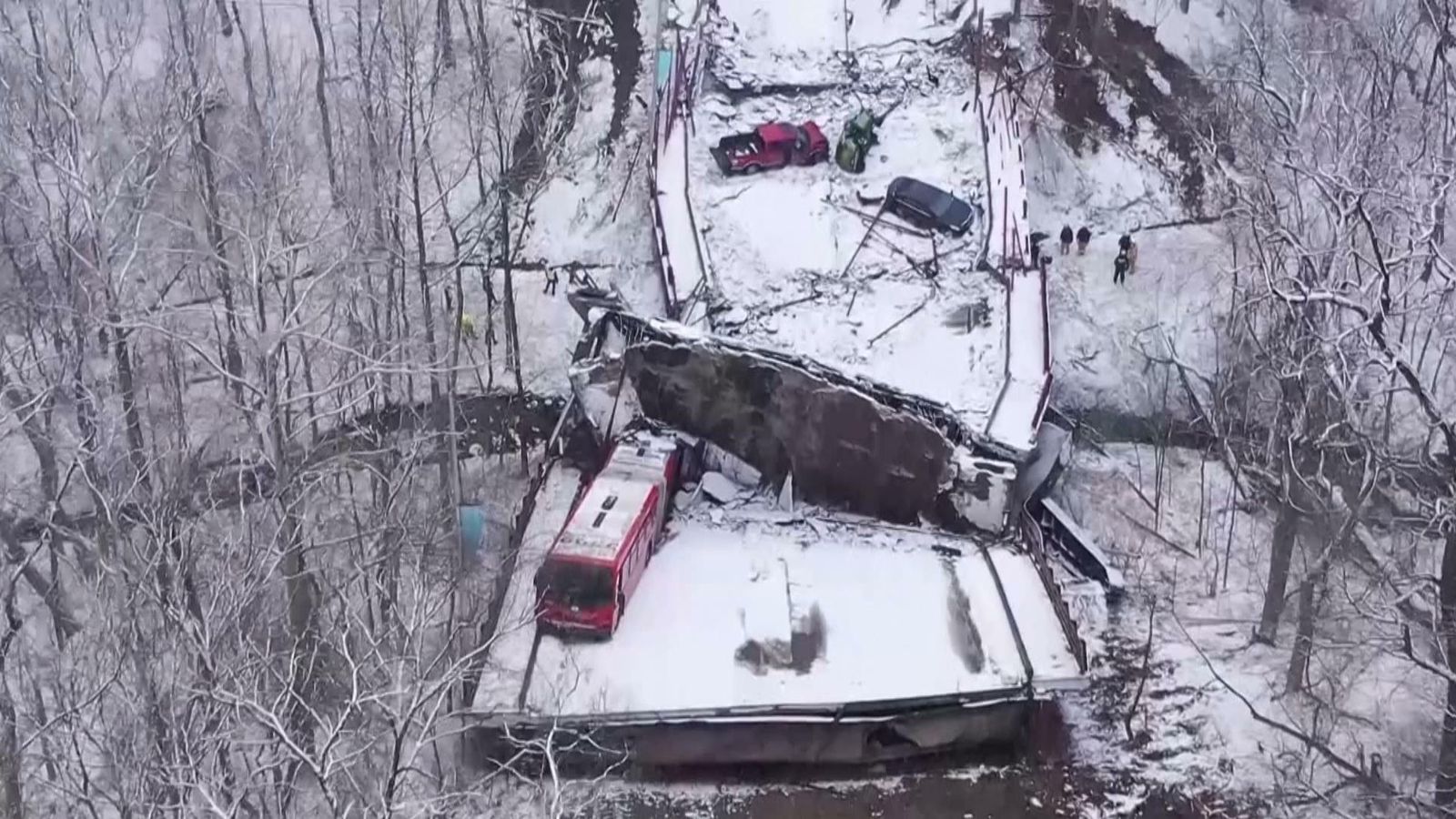 Pittsburgh bridge collapse: New drone footage shows dramatic aftermath ...