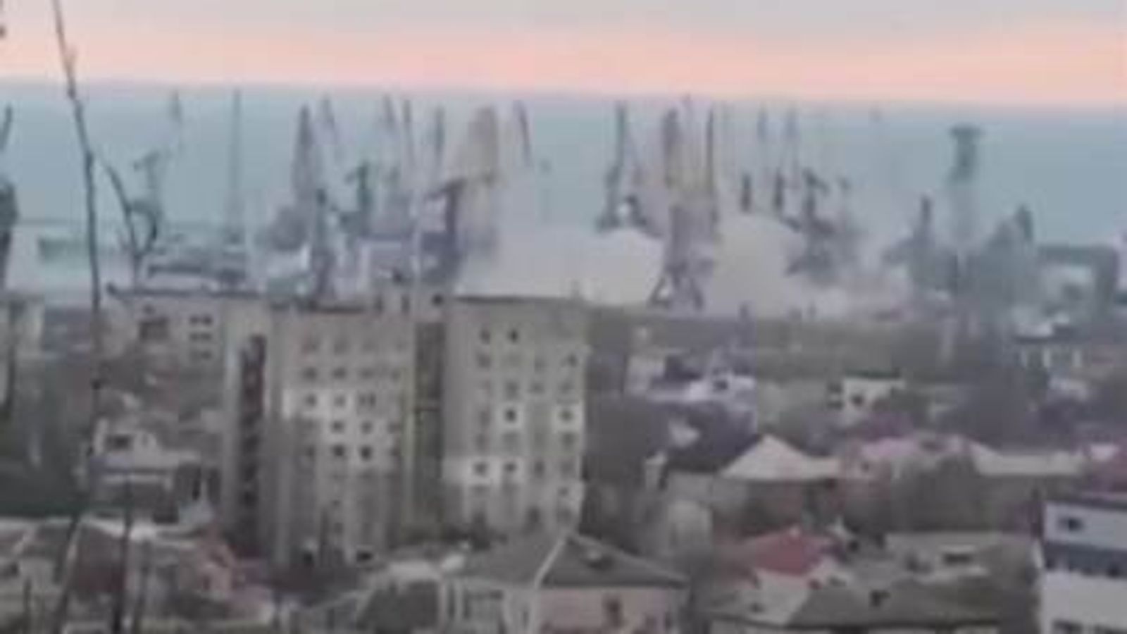 Smoke rises over Berdyansk Port after what looks like an explosion ... Smoke rises over Berdyansk Port after what looks like an explosion ...