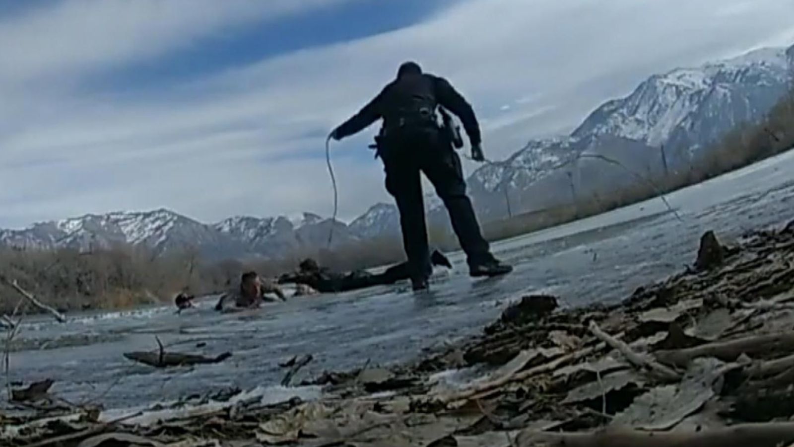 Police fall into frozen Utah lake while trying to rescue teenager ...