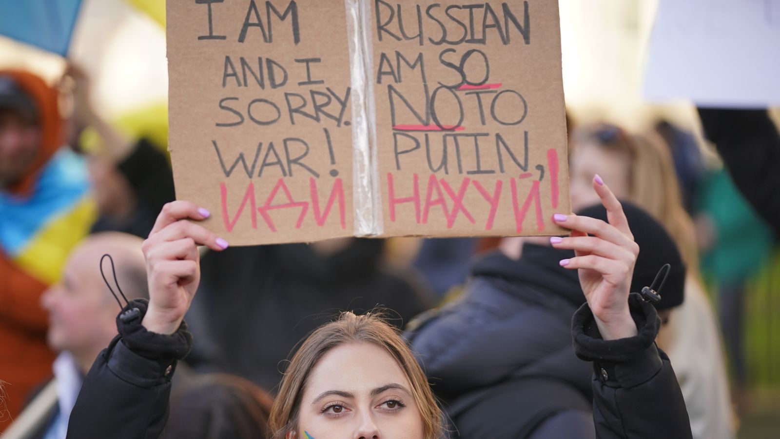 Ukraine invasion: Russian embassy targeted in London as protesters ...