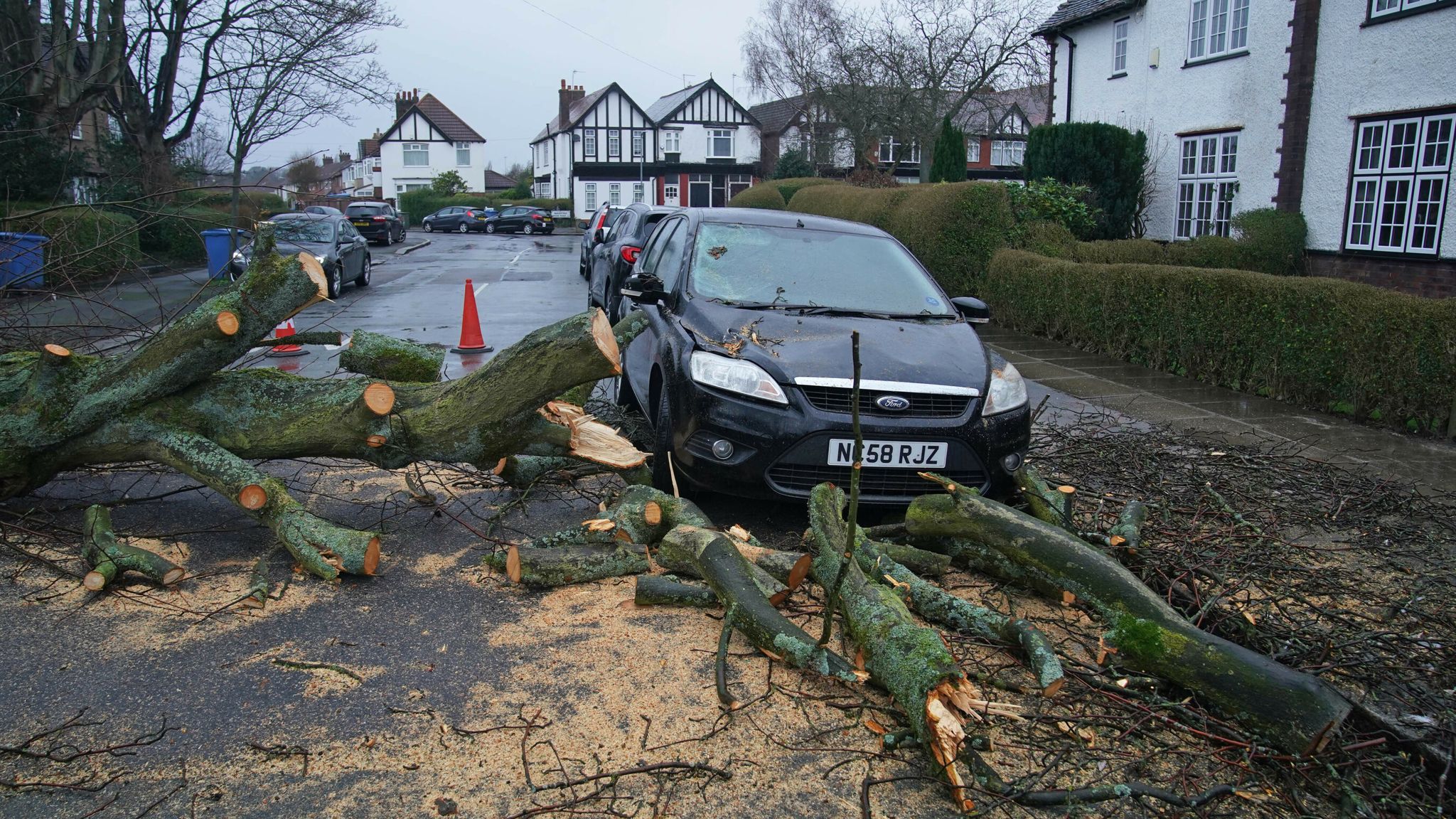 UK weather: Storm Franklin in pictures - trees felled in high winds ...