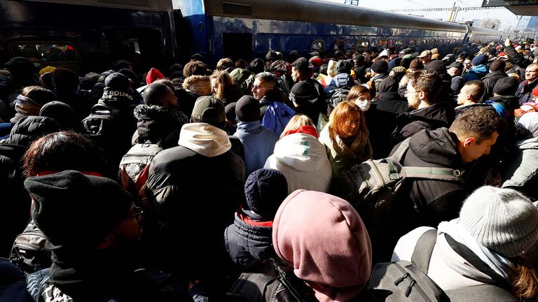 Gunfire rings out at Kyiv station | News UK Video News | Sky News