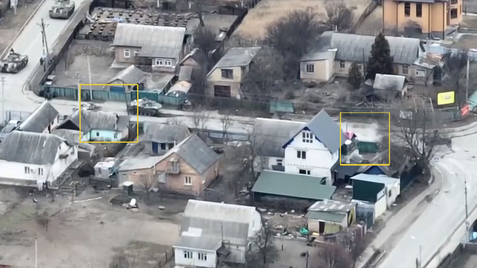 Ukraine war: Drone footage appears to show Russian military vehicles ...