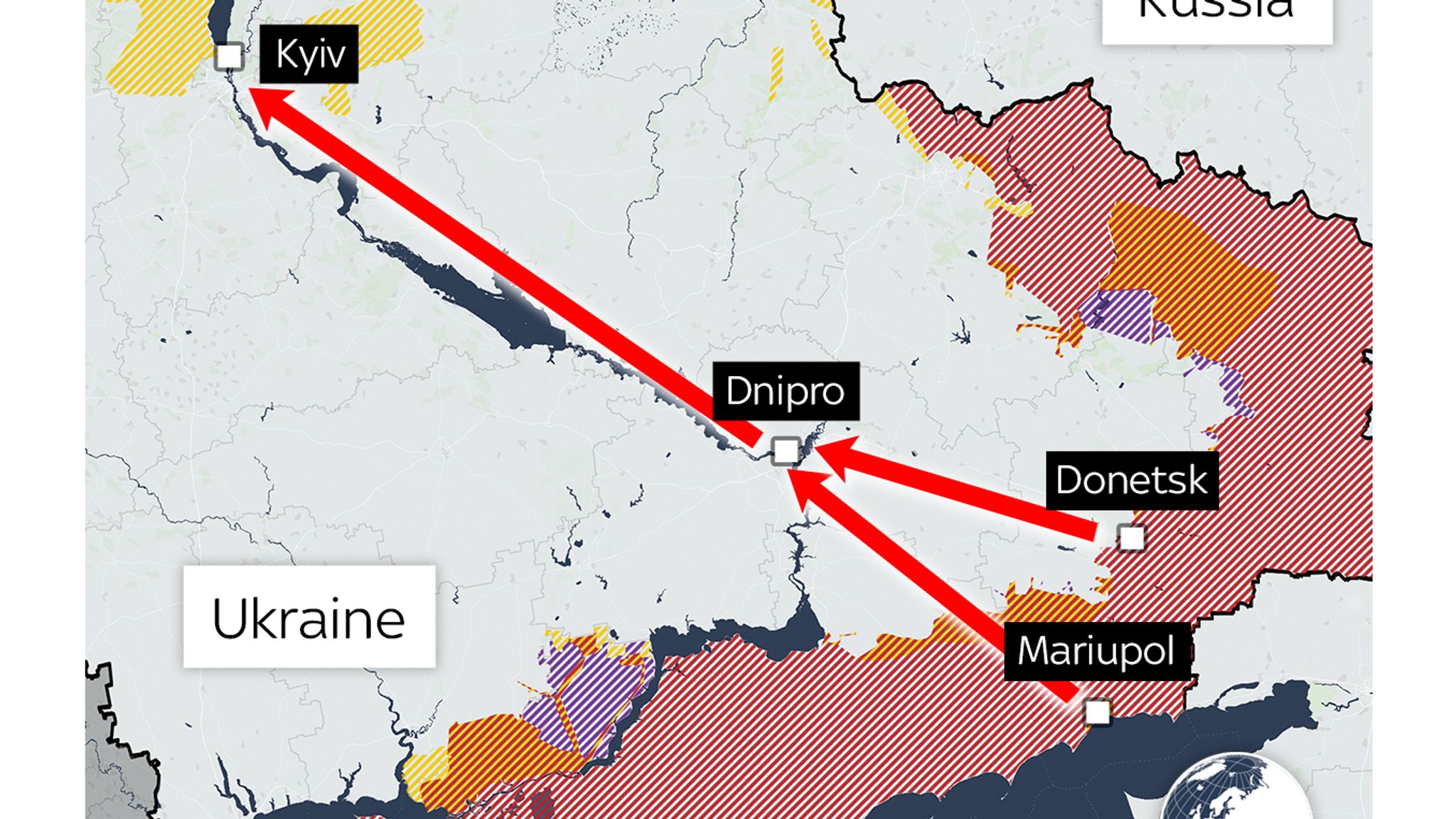 Ukraine war: The key battlegrounds in the Battle of the Donbas, Russia ...