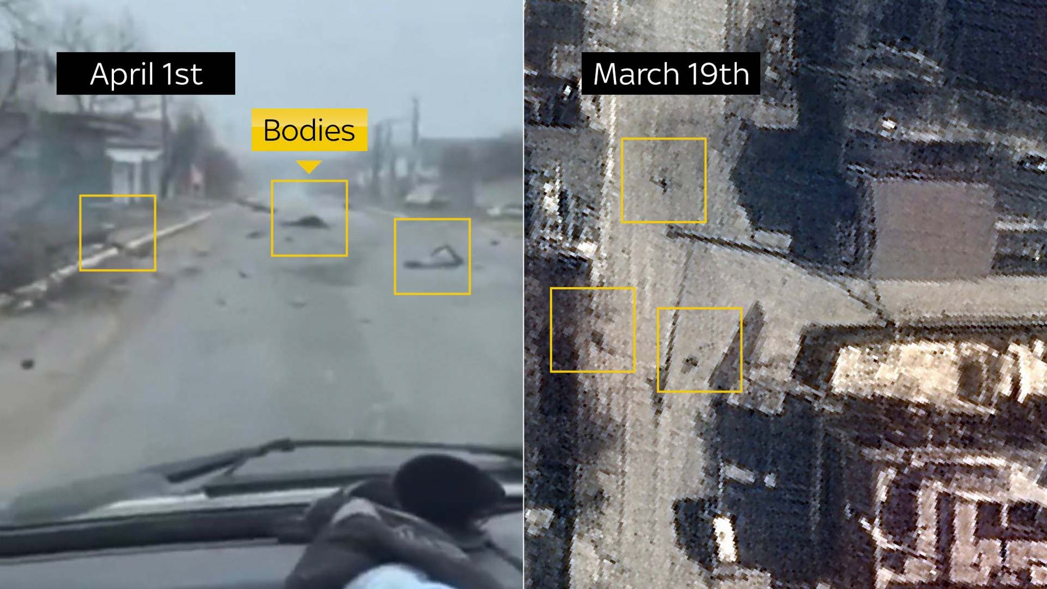 Ukraine war: Satellite imagery shows bodies in Bucha lay in the street ...