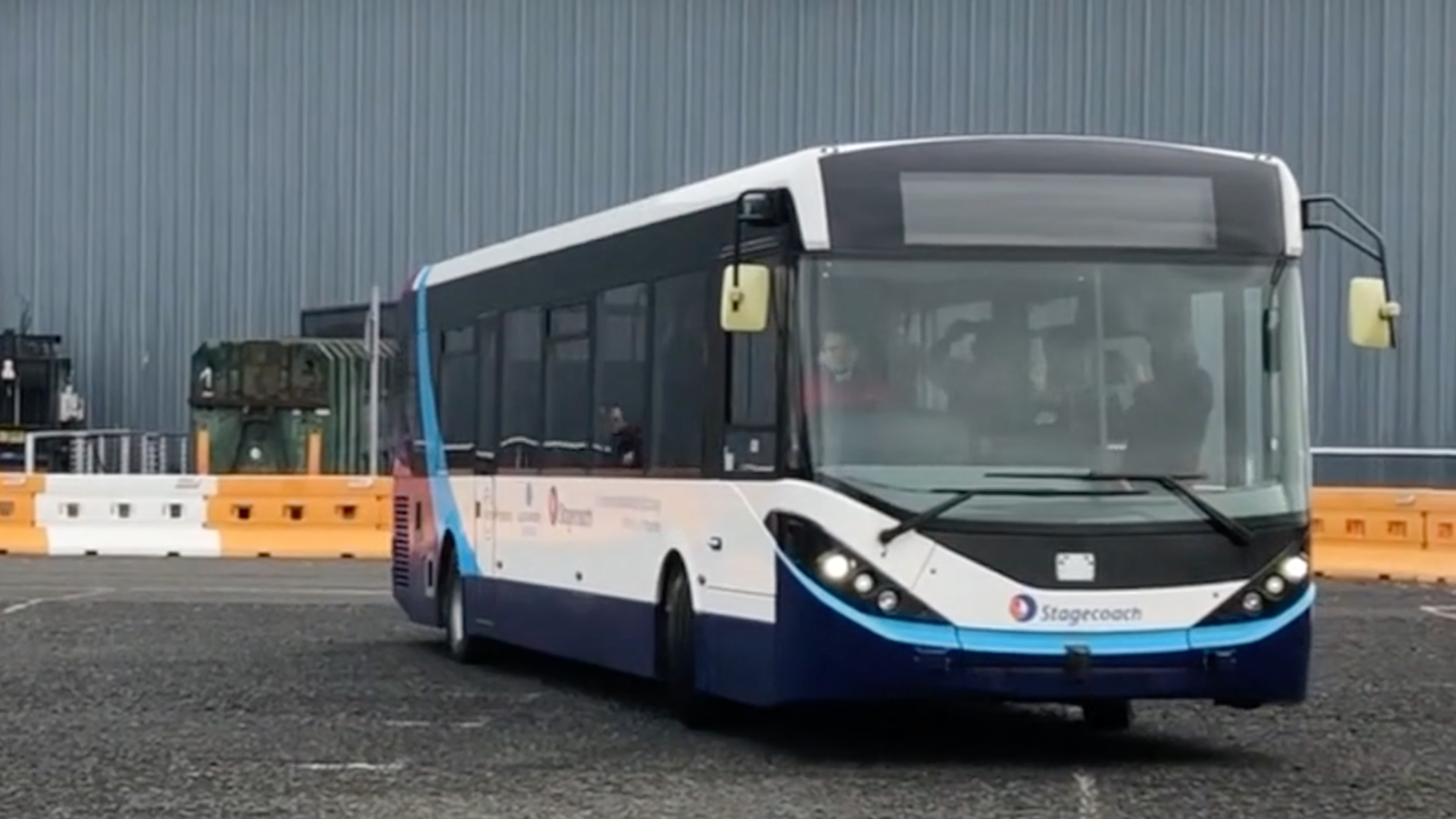 UK's first self-driving bus takes to the road for tests in Scotland ...